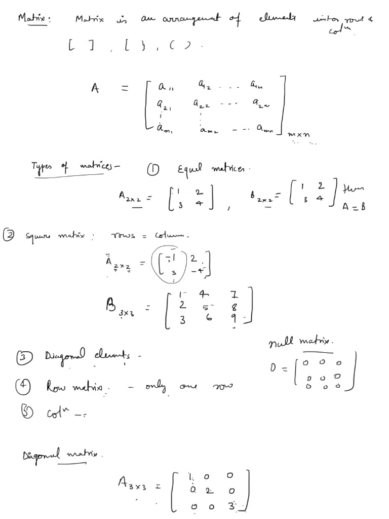Types of Matrices | PDF