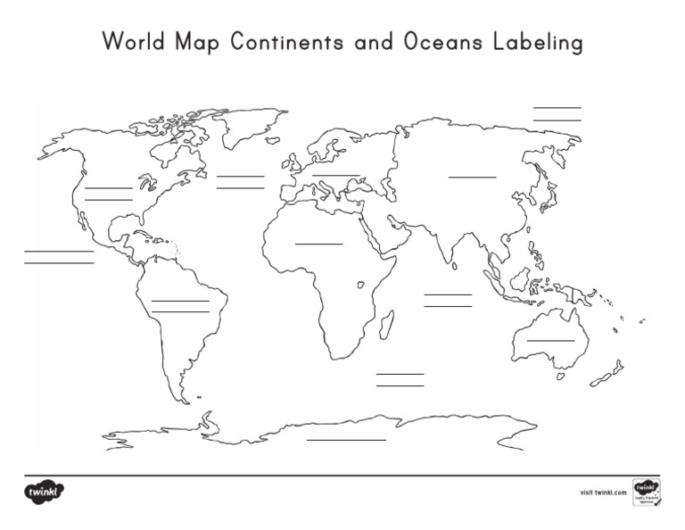 Us G 77 World Map Continent and Ocean Labeling Activity Sheet English ...