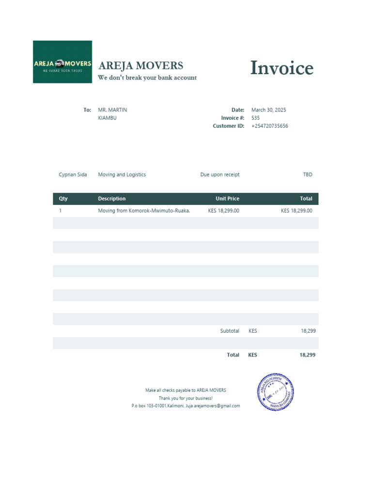 MR Martin Invoice | PDF