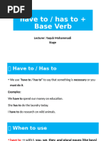Have To, Has To, Had To - Exercise 1 - Worksheet English Grammar | PDF ...