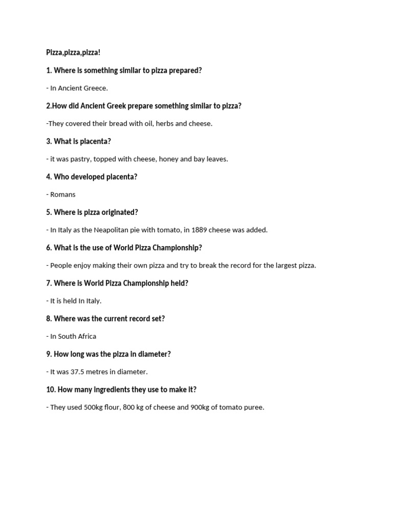 Pizza | PDF
