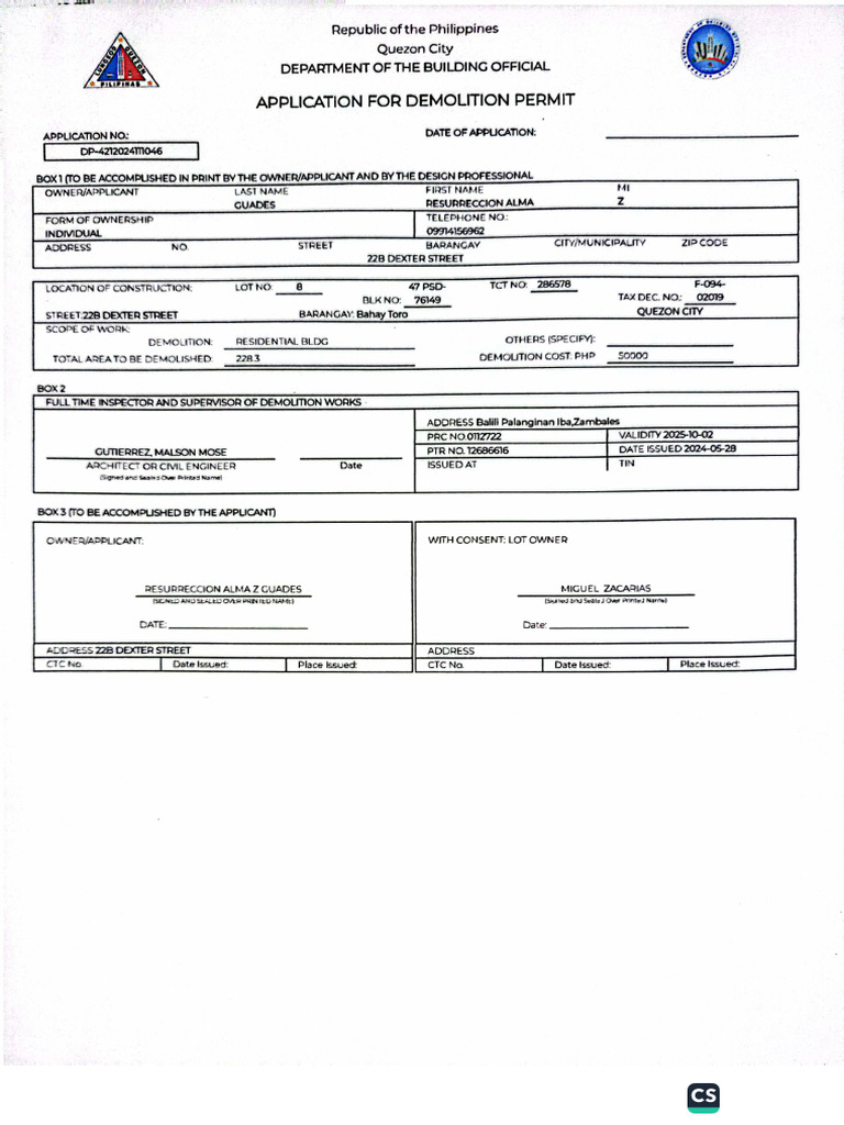 Demolition Permit | PDF
