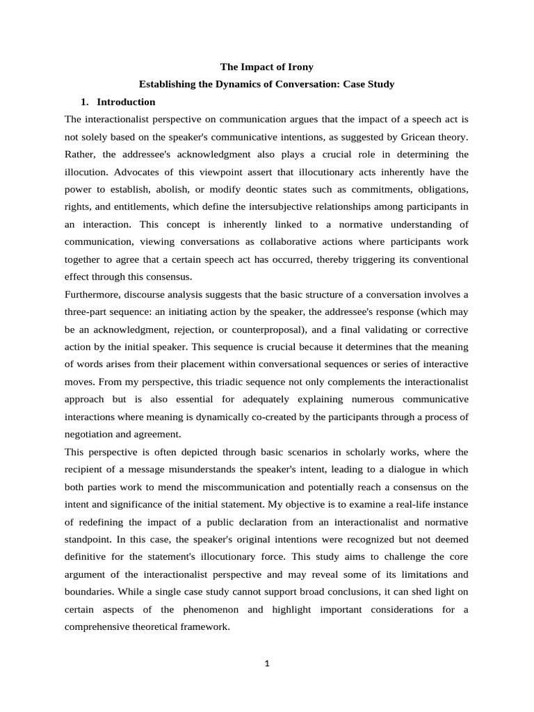 Analyzing Parodic Irony in Communication | PDF | Intention | Irony