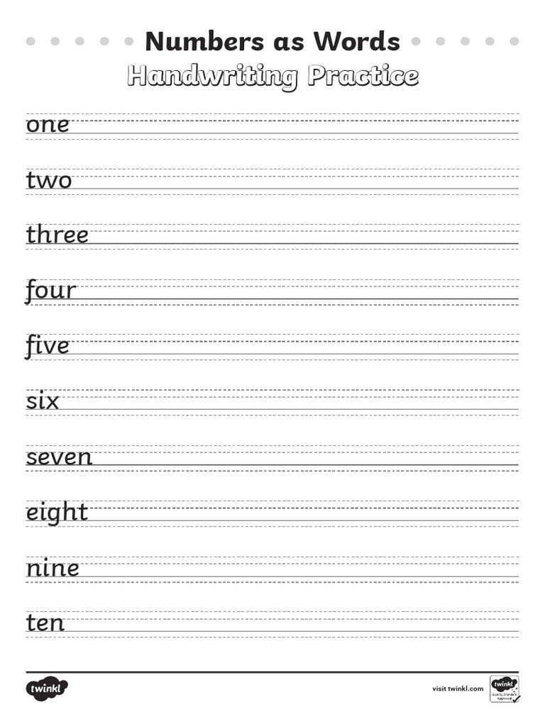 Handwriting Practice for Numbers 1-10 | PDF