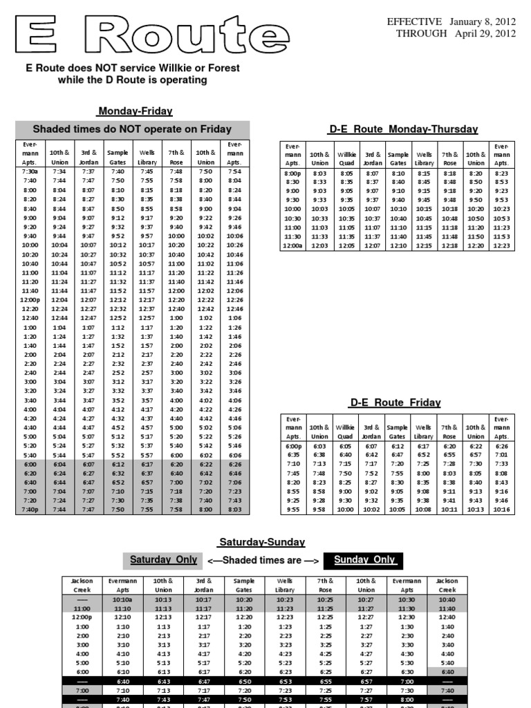 IU Bloomington Campus Bus Schedule | PDF | Sports & Recreation | Home ...