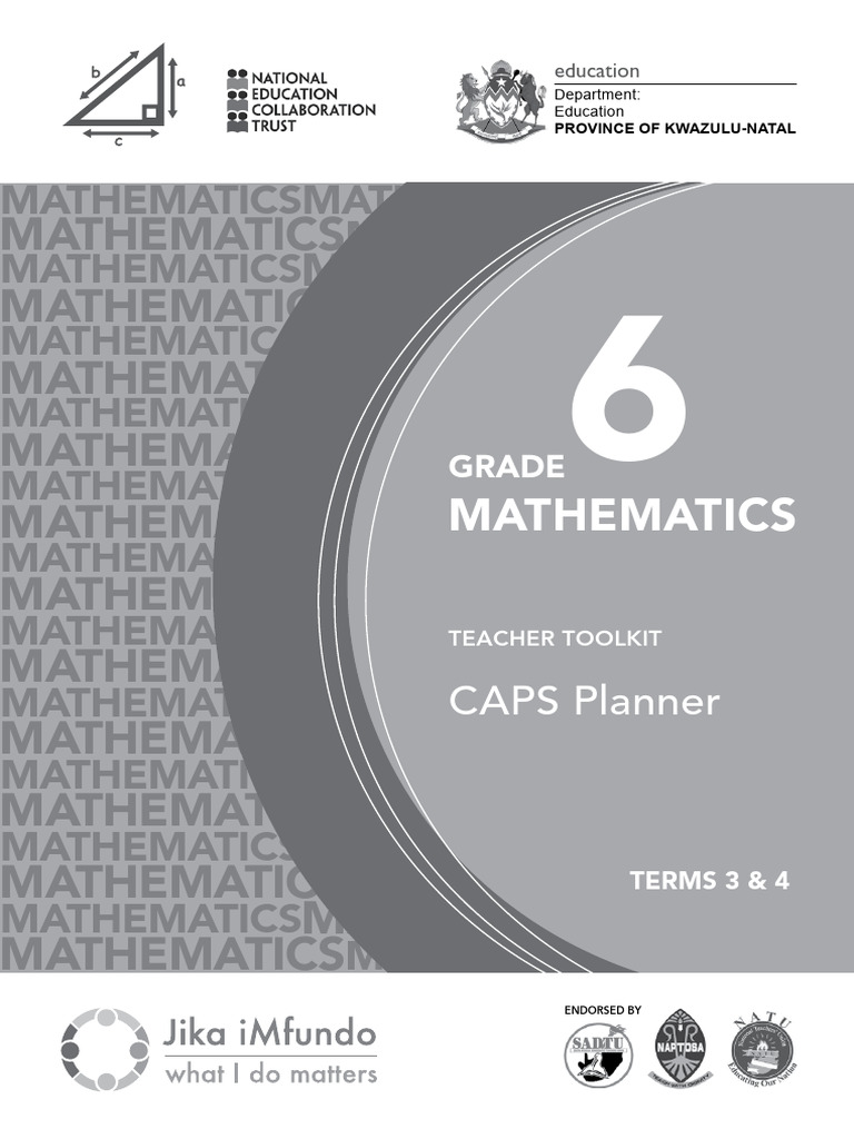 GR 6 Maths Planner 2020 Terms 3 and 4 WEB | PDF | Curriculum | Learning
