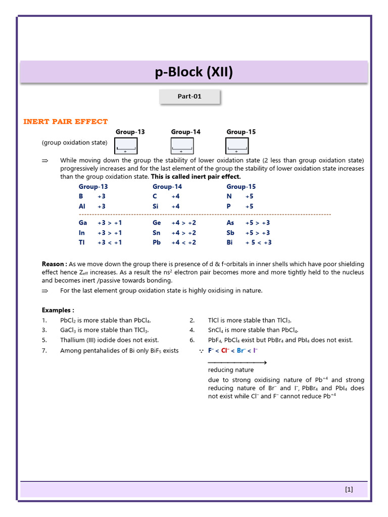 P Block 12th - Rohit Sir | PDF | Acid | Phosphoric Acid