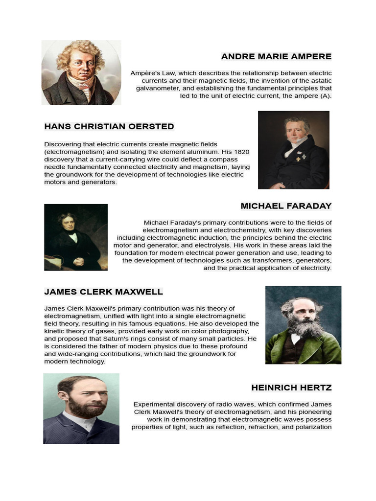 Pioneers of Electromagnetic Theory | PDF | Electromagnetism | Electricity