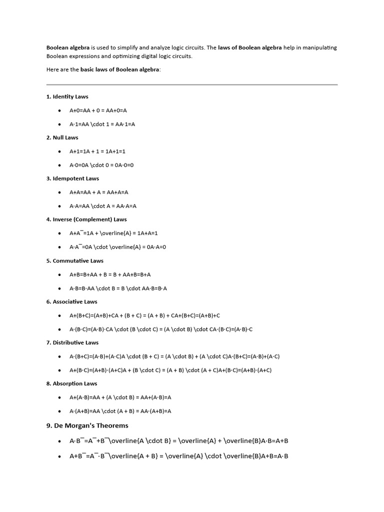 Boolean Algebra and Shift Register Basics | PDF | Read Only Memory ...