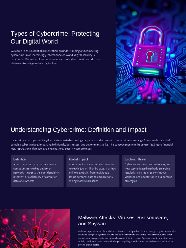 Types of Cybercrime Protecting Our Digital World | PDF | Phishing ...