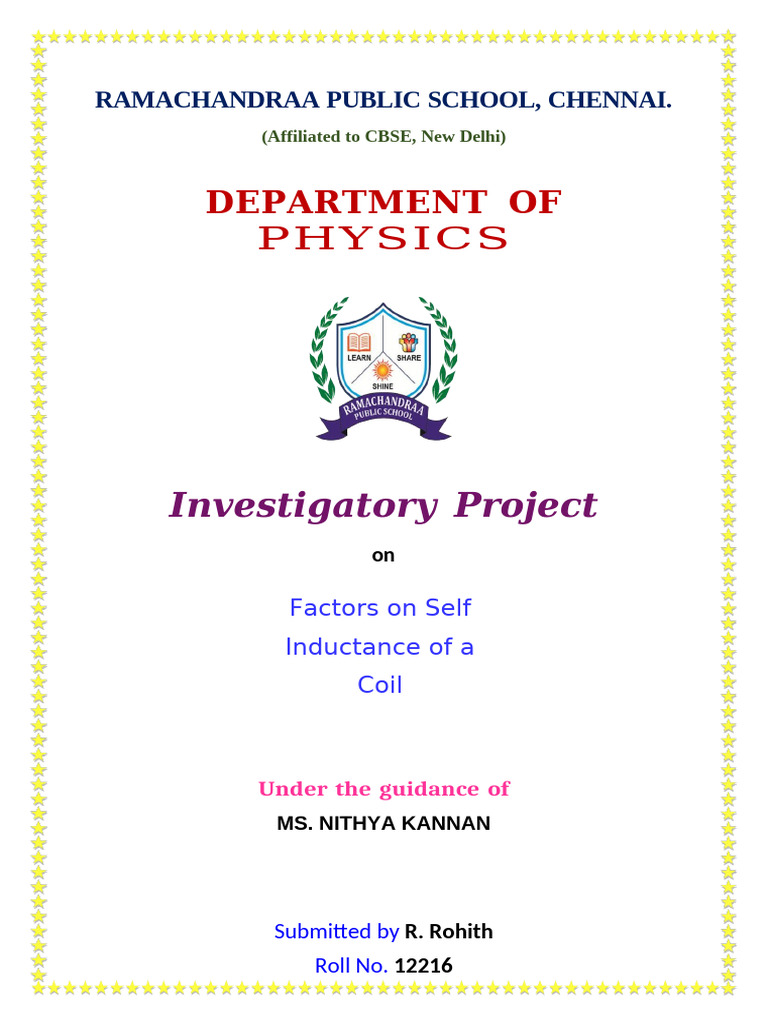 Eng Project Front Page Format | PDF