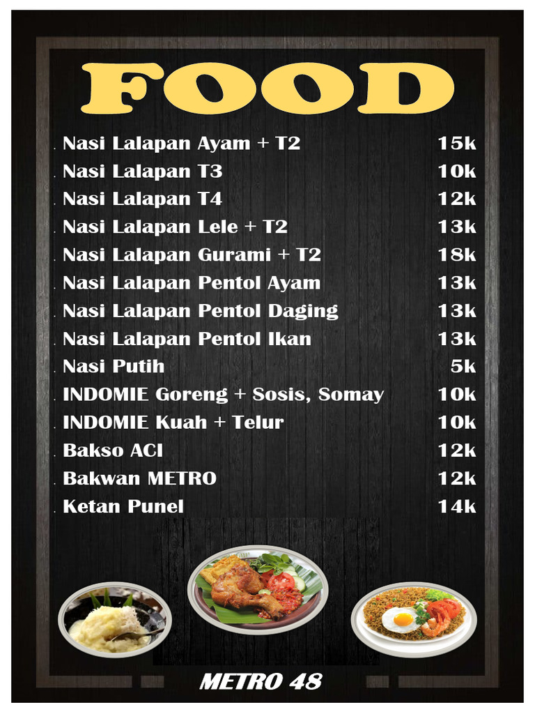 Daftar Menu Metro Cafe-1 | PDF