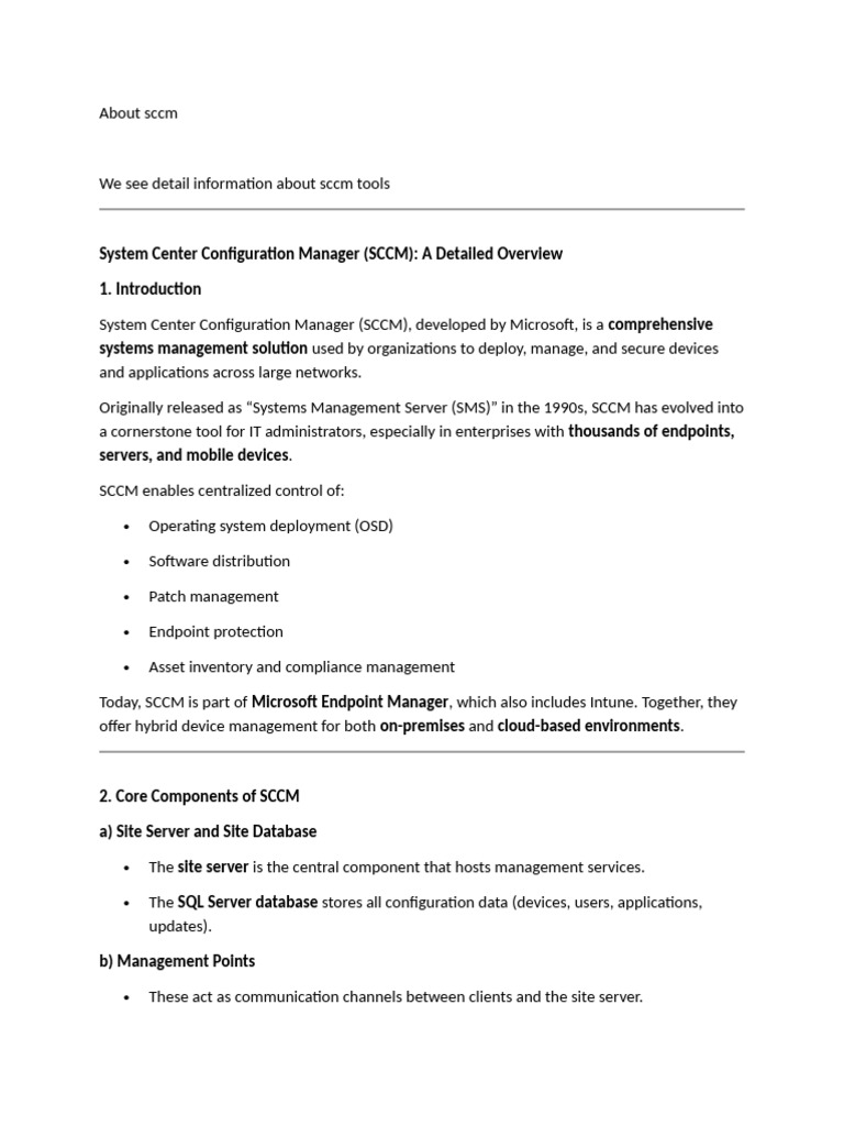 About SCCM | PDF | Cloud Computing | Server (Computing)