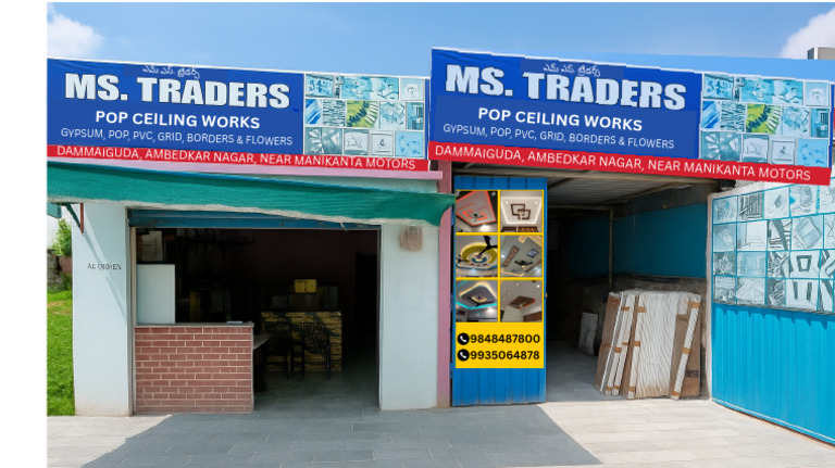 Ms. Traders Pop Ceiling Works Gypsum, Pop, PVC, Grid, Borders & Flowers ...