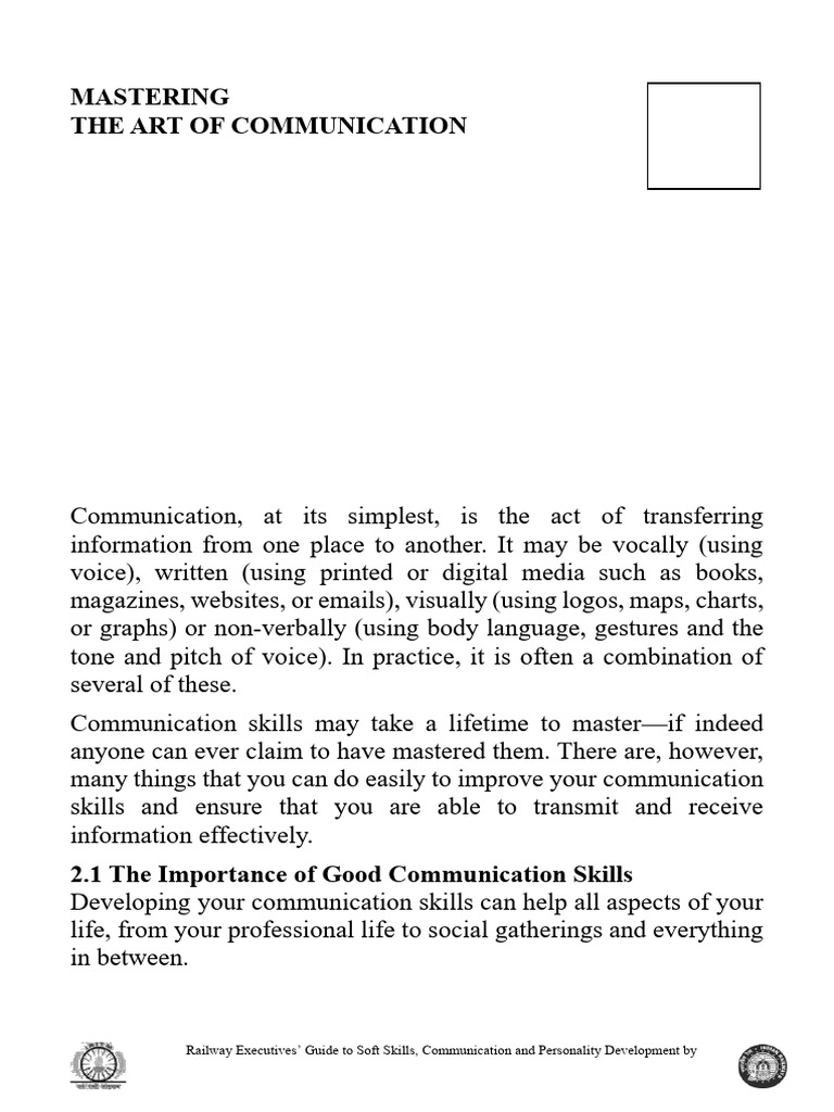 Mastering The Art of Communication | PDF | Communication | Nonverbal ...