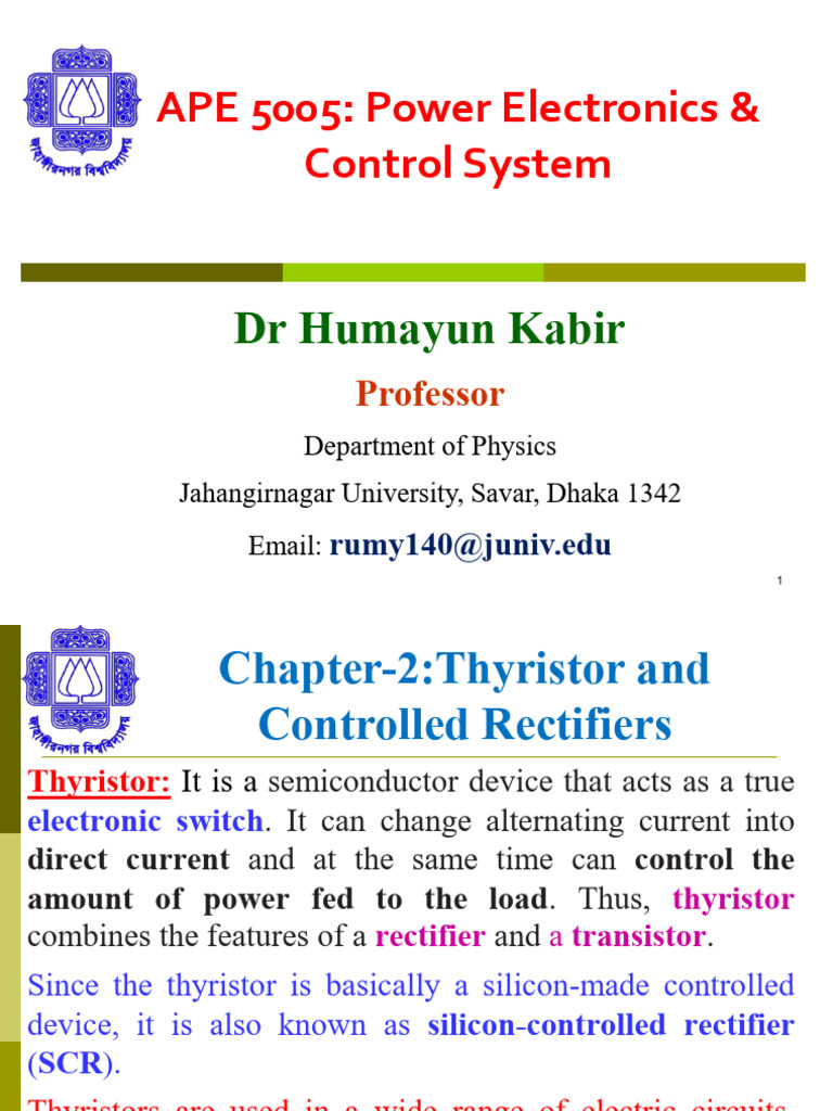 Chapter 2 - APE 5005-Power Transistors Lec 1-1 | PDF | Rectifier | Electrical Equipment