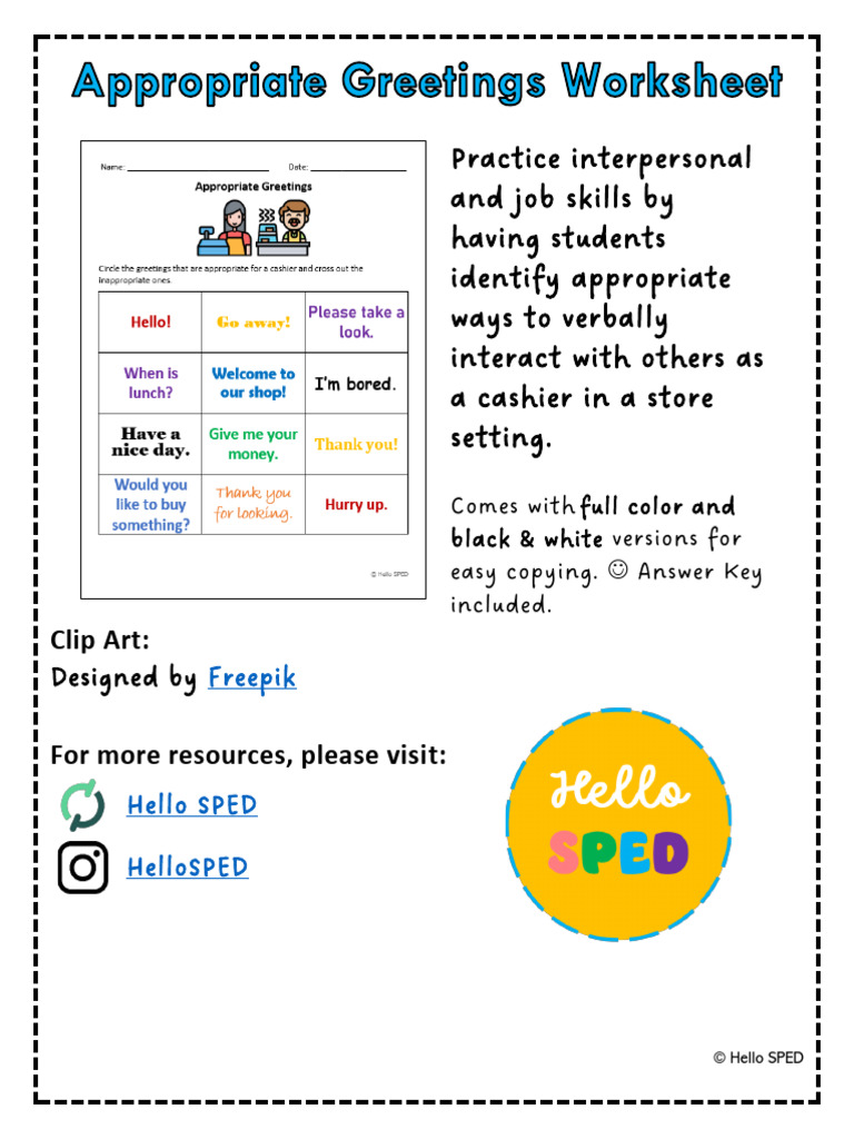 Practice Interpersonal and Job Skills by Having Students Identify ...