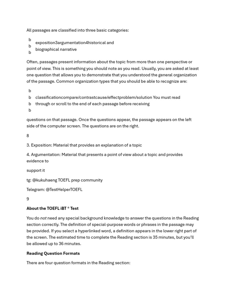 All Passages Are Classified Into Three Basic Categories | PDF | Test Of ...