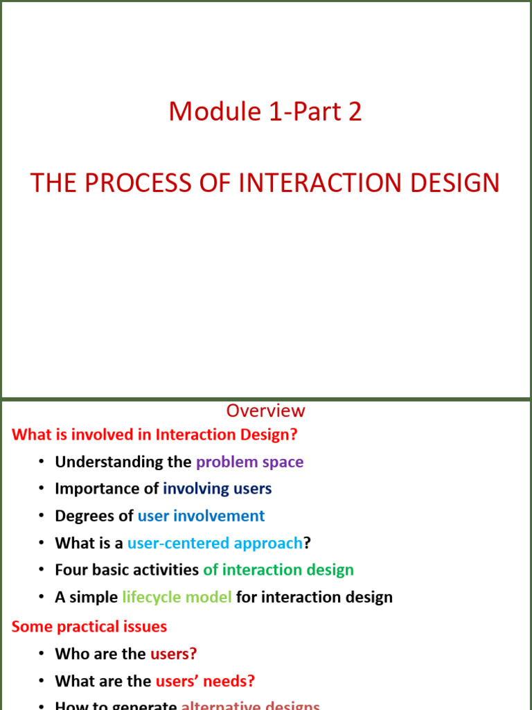 Process of Interaction Design Part 2 | PDF | Human–Computer Interaction | Usability