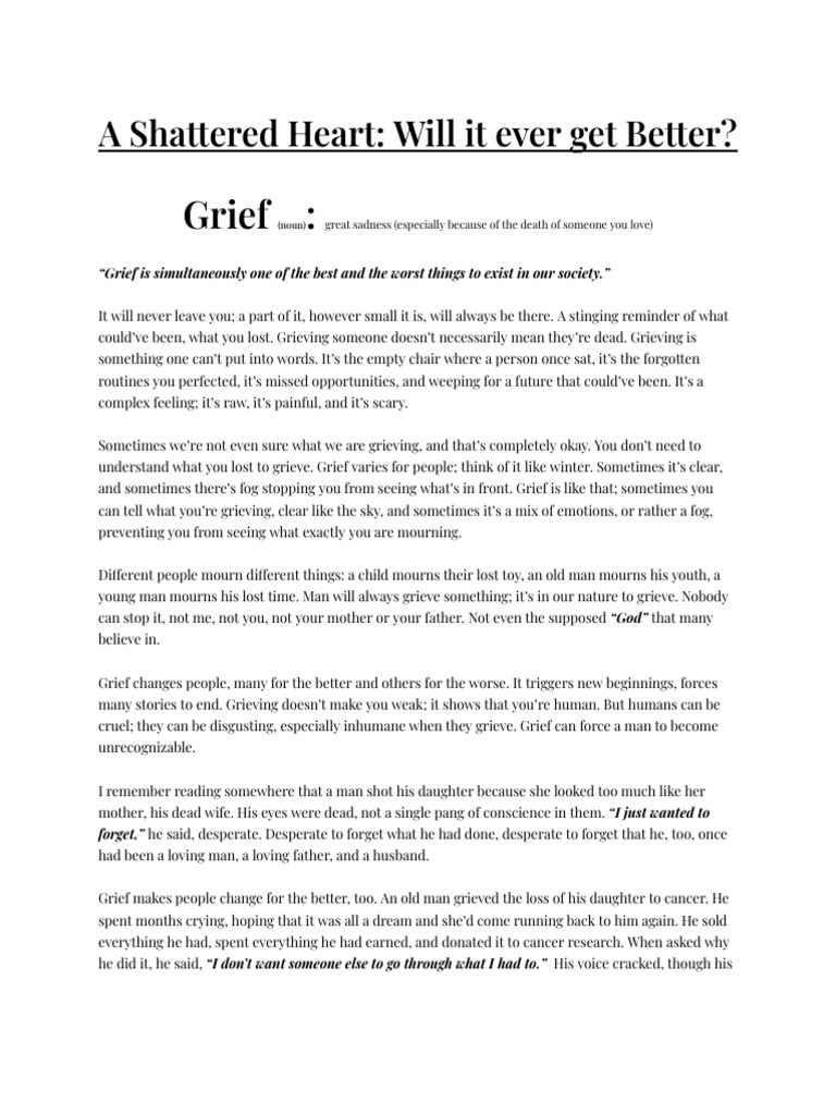 Understanding Grief and Healing Process | PDF | Grief