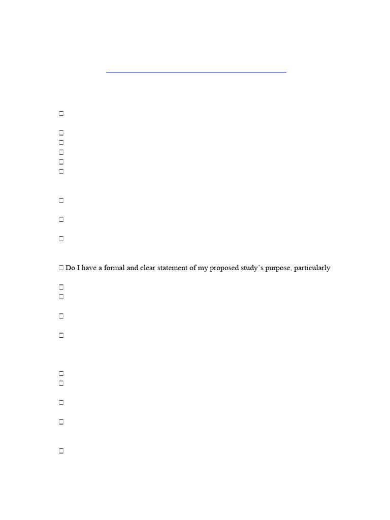 Checklist For Research Proposals | PDF | Methodology | Theory