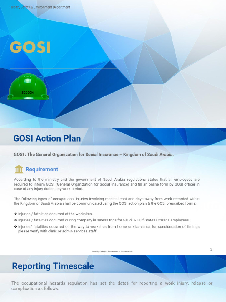 GOSI Injury Reporting Action Plan | PDF | Occupational Safety And ...