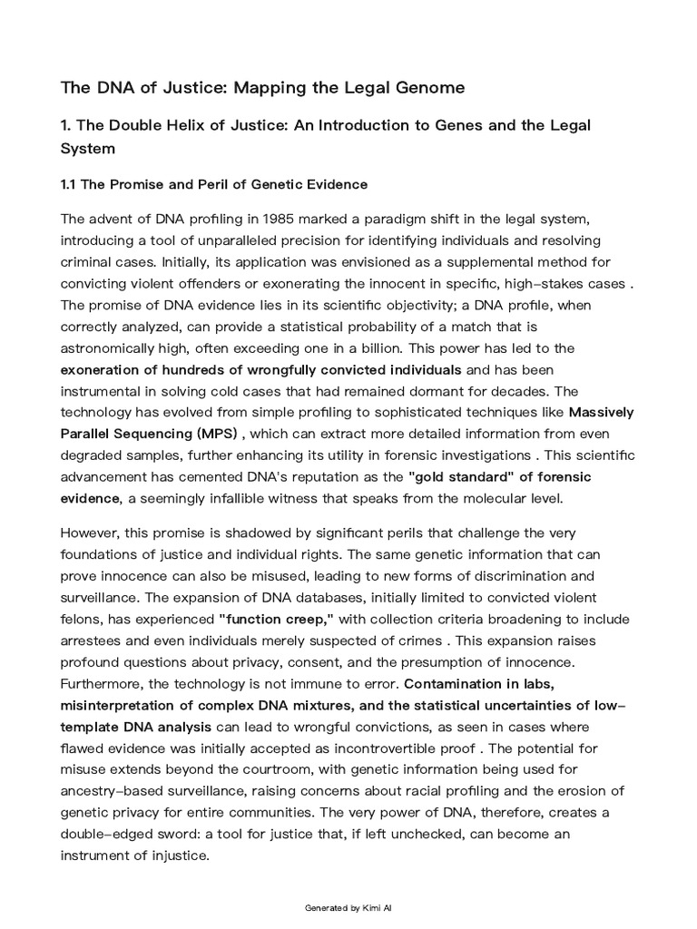 DNA Evidence: Justice vs. Privacy Risks | PDF | Dna Profiling | Privacy