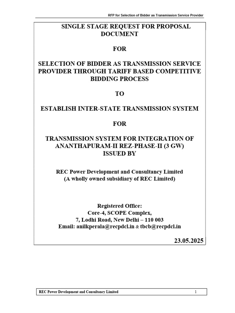 RFP Document - Ananthapuram | PDF | Request For Proposal