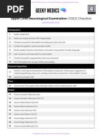 Lower Limb Neurological Examination OSCE Checklist Geeky Medics | PDF | Human Leg | Neurology