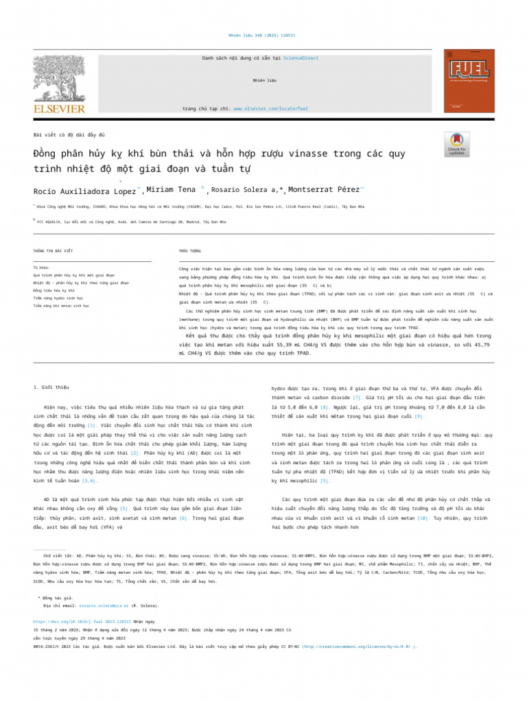 Anaerobic Co Digestion of Sewage Sludge and Wine Vinasse Mixtures in ...