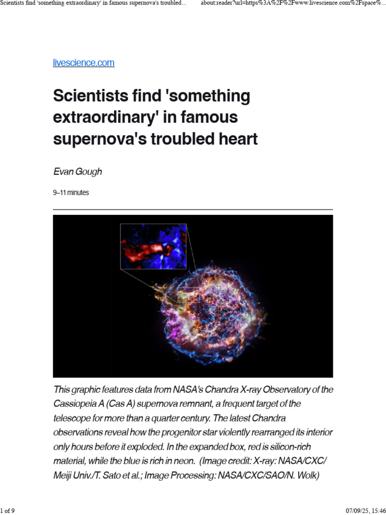 Scientists Find 'Something Extraordinary' in Famous Supernova's ...
