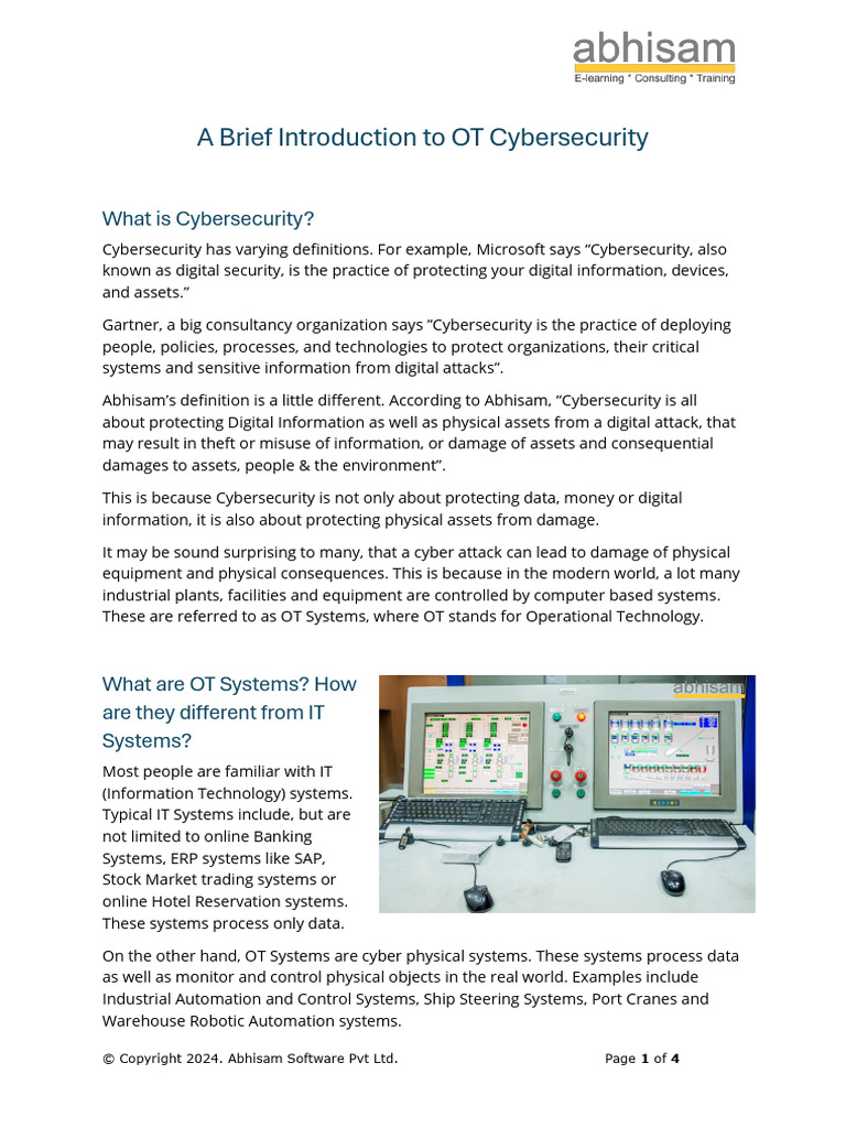 Understanding OT Cybersecurity Basics | PDF | Computer Security | Security