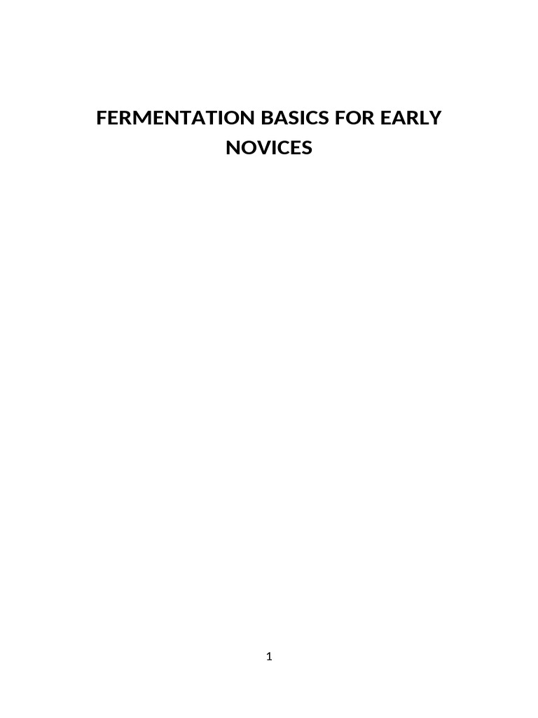 Fermentation Basics for Beginners | PDF | Fermentation | Pickling