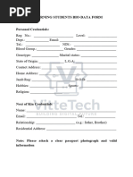 Biodata Form Student | PDF