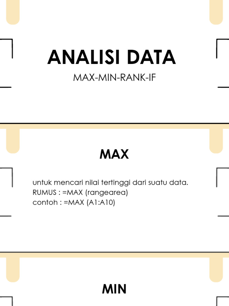 Rumus MAX, MIN, RANK, IF Excel | PDF