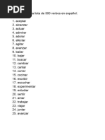 Lista de Verbos en Español | PDF