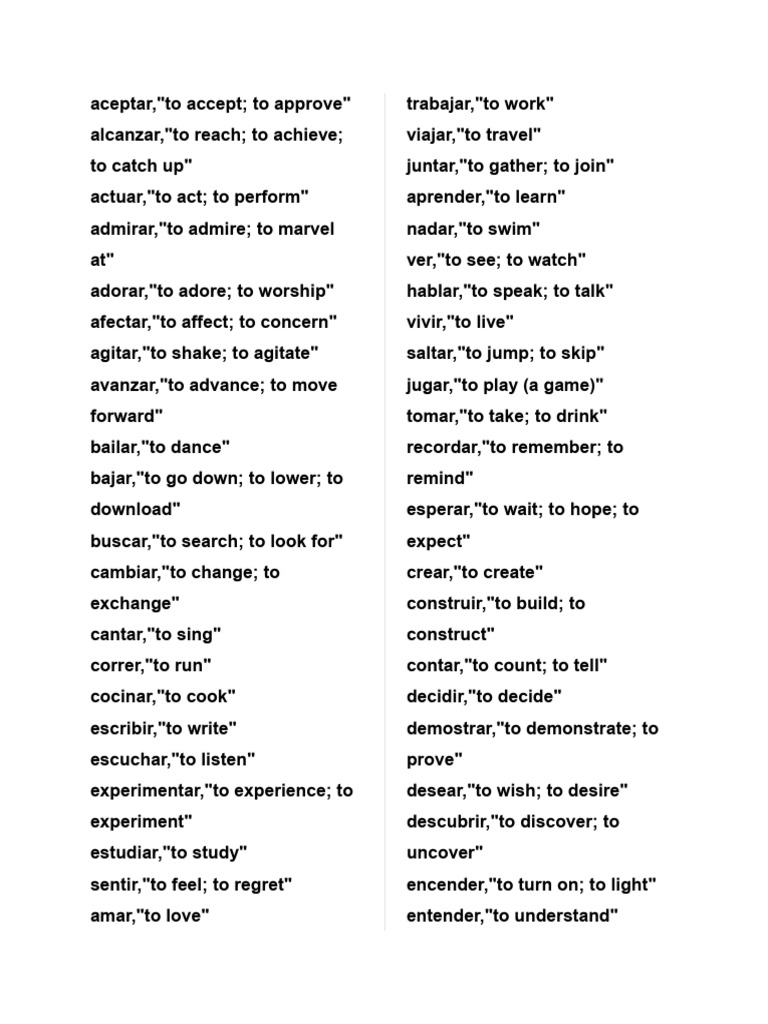 500 Verbs With Meanings | PDF
