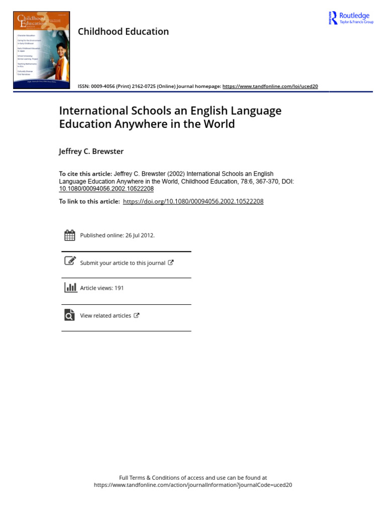 International Schools & English Education | PDF | Learning