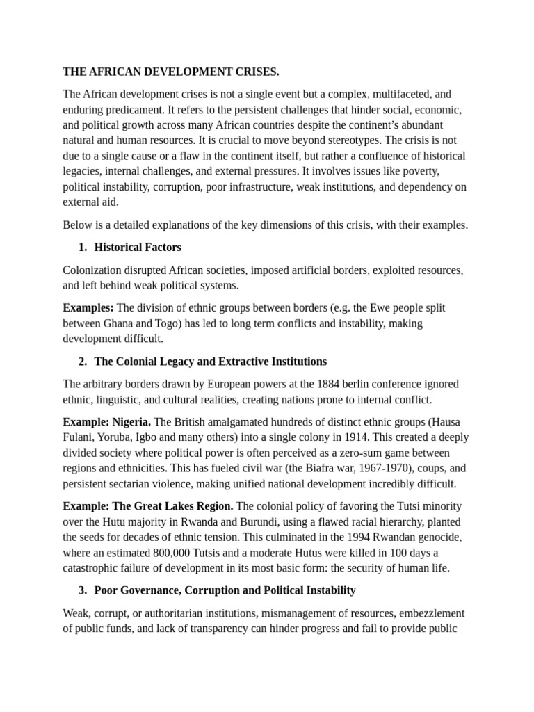 Understanding Africa's Development Crises | PDF | Poverty | Poverty ...