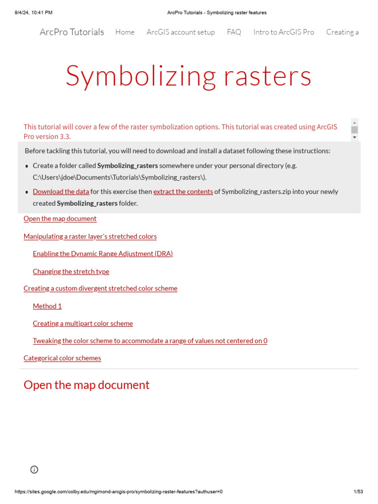 Raster Symbolization in ArcGIS Pro | PDF | Icon (Computing) | Symbols