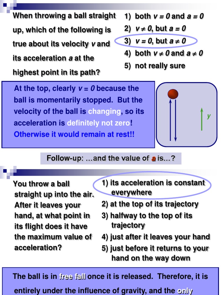 Kinematics Conceptual Questions | PDF | Velocity | Acceleration