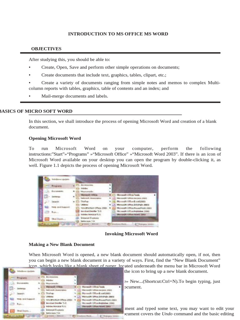 Introduction To Ms Office Ms Word | PDF | Microsoft Excel | Spreadsheet