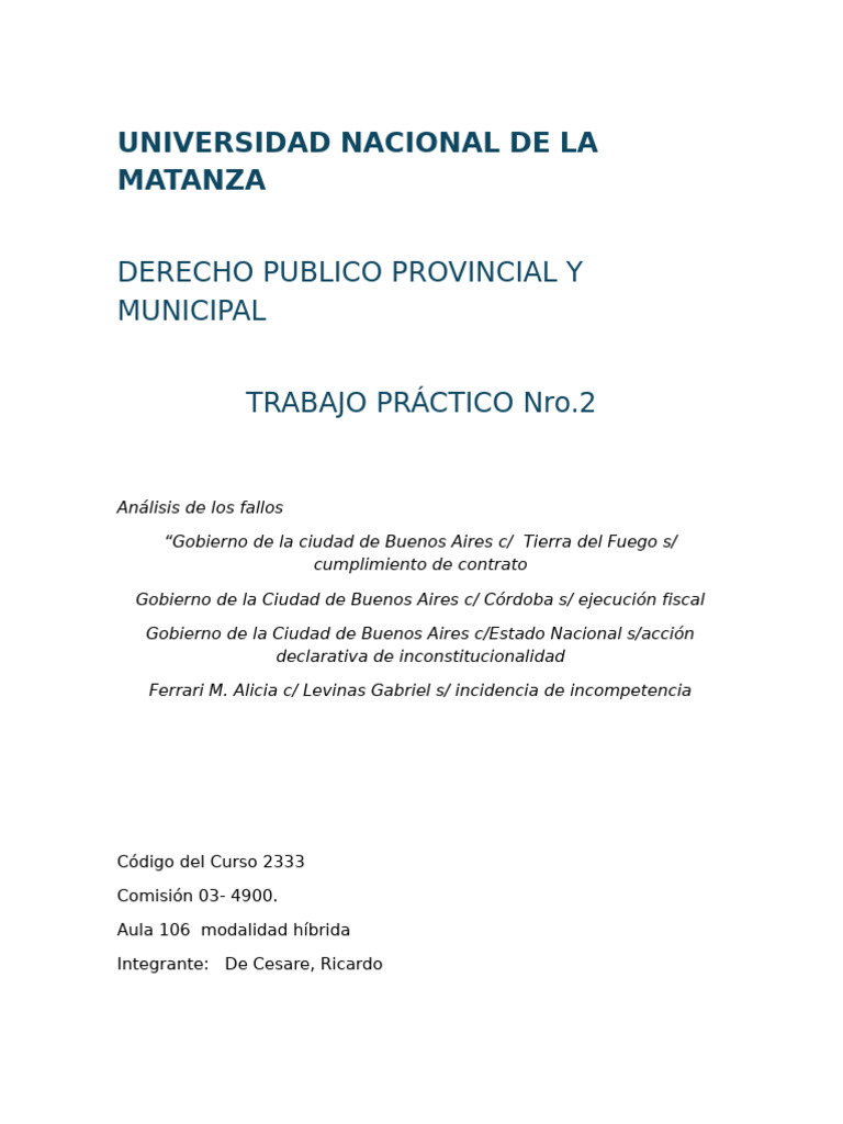 TP 2 | PDF | Jurisdicción | Judicaturas