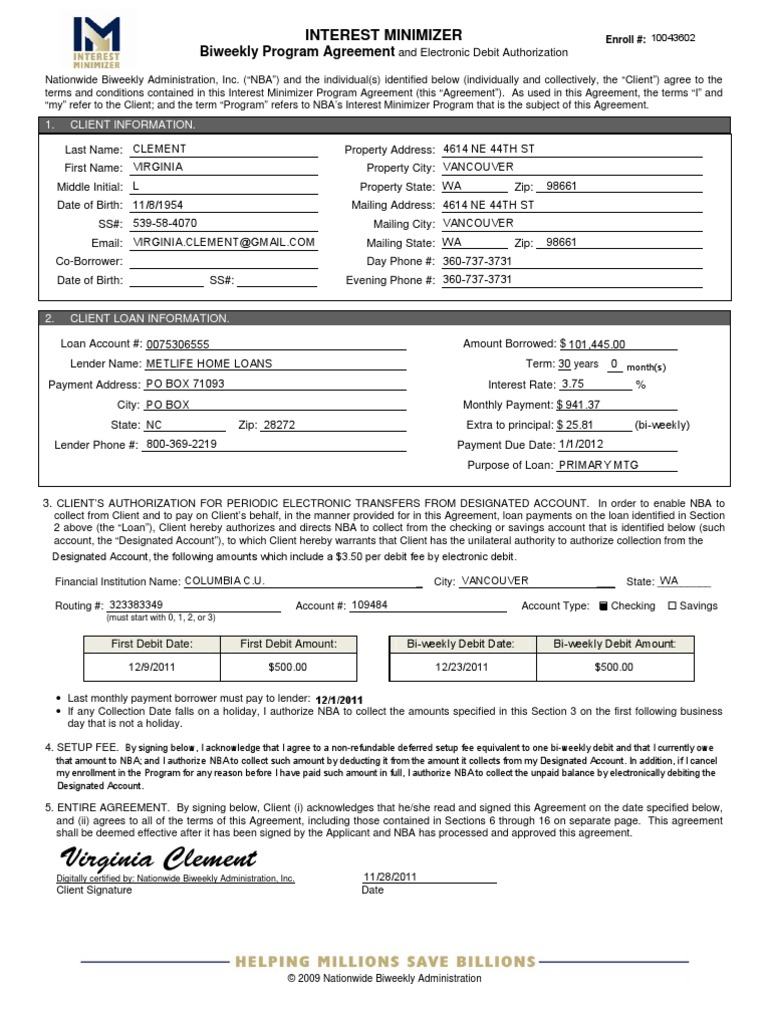 Recreated Esign Signed | PDF | Loans | Debit Card