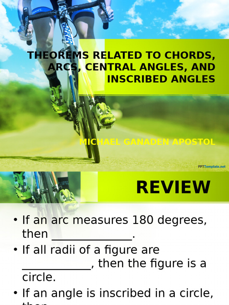 Theorems Related To Chords, Arcs, Central Angles, and Inscribed Angles ...
