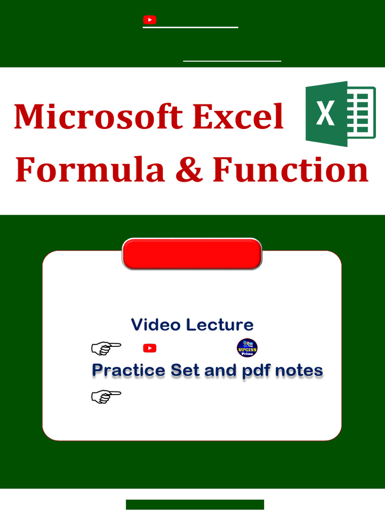 Excel Functions List With Examples | PDF