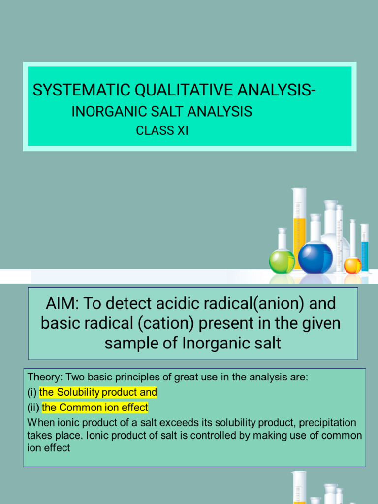 Inorganic Salt Analysis Techniques | PDF | Sets Of Chemical Elements ...