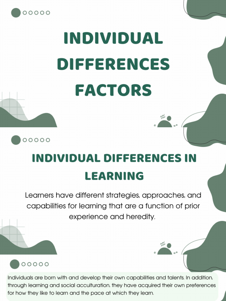 Individual Differences Factors | PDF