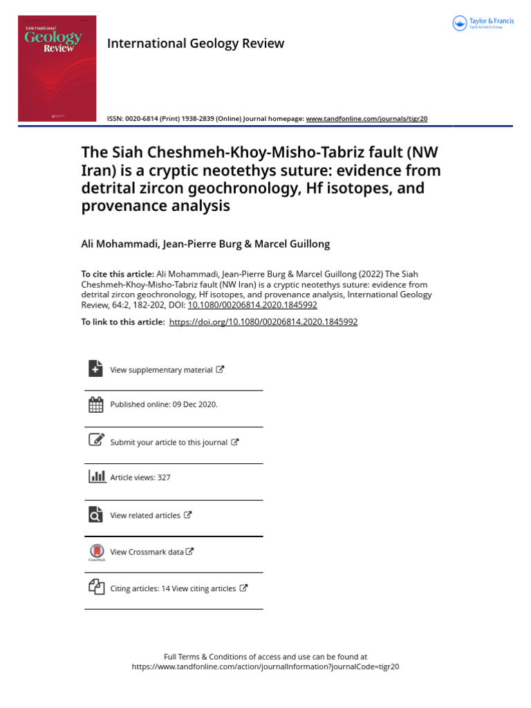 Siah Cheshmeh Fault: Neotethys Suture Analysis | PDF | Sandstone ...
