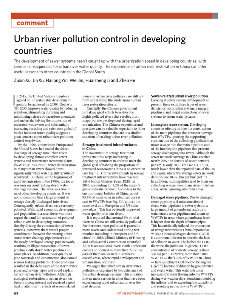 Urban River Pollution Control Insights | PDF | Combined Sewer | Sewage